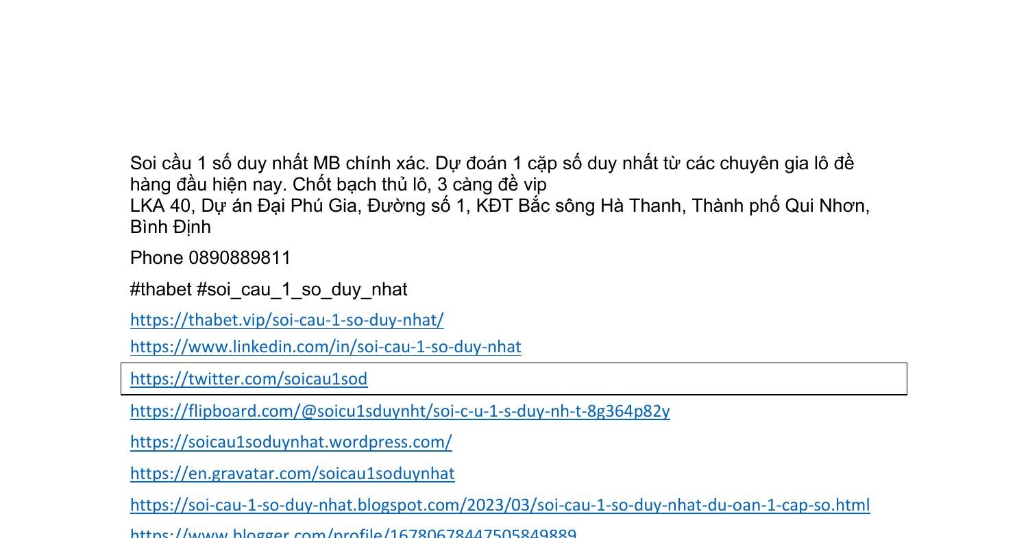 Soi cầu 1 số duy nhất.docx | DocDroid
