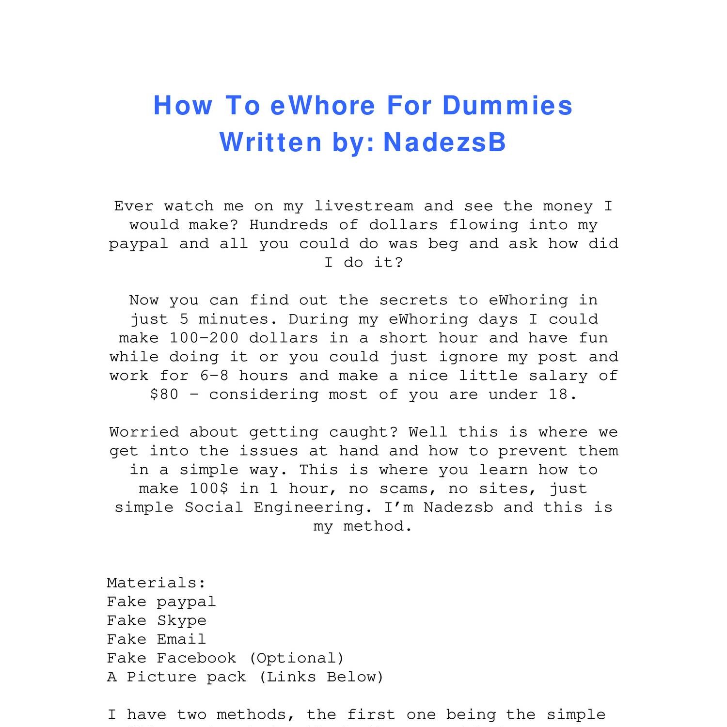 eWhoringTheNadezWay.pdf | DocDroid