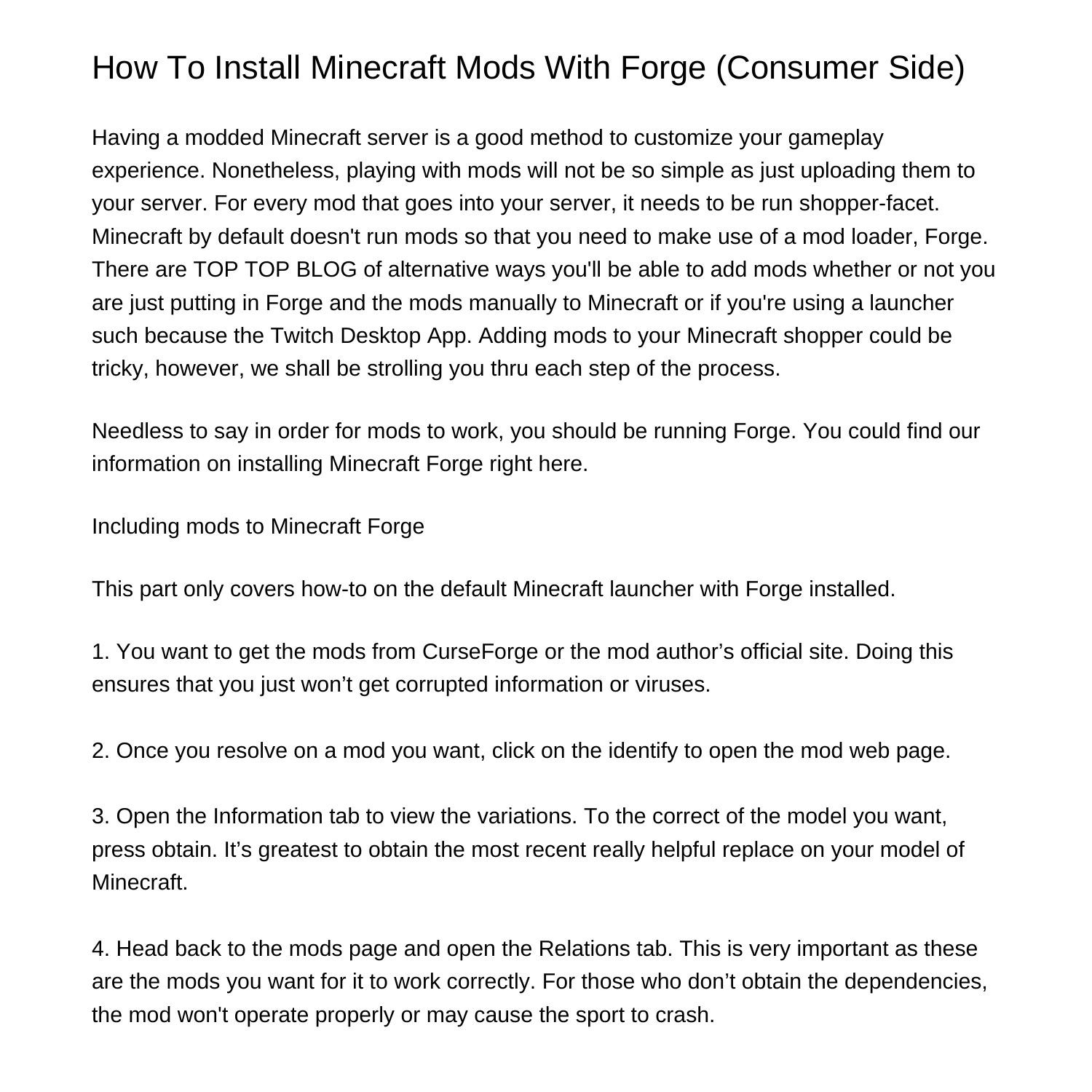 How To Install Minecraft Mods With Forge Client Facetsllxk.pdf.pdf ...