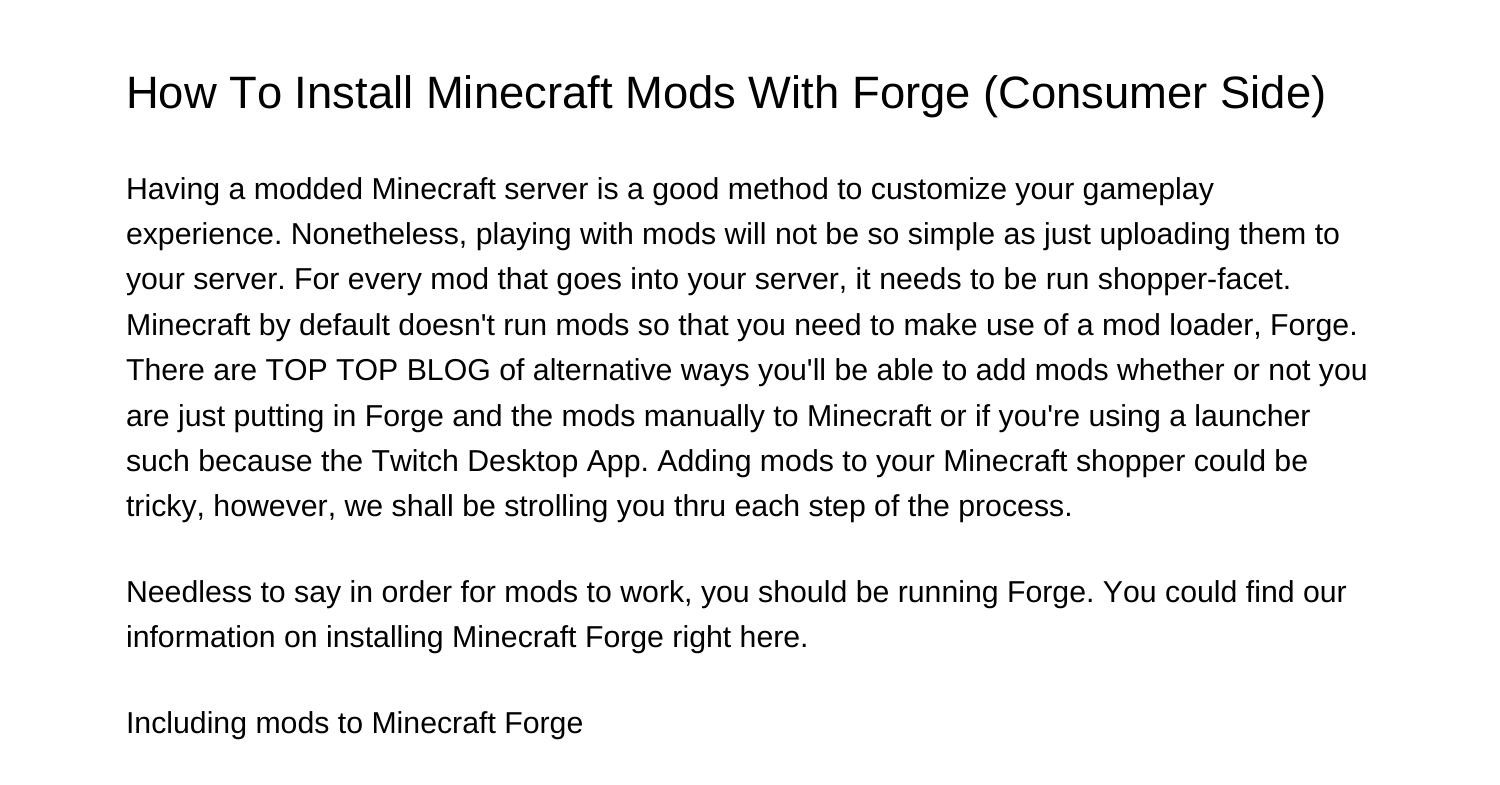 How To Install Minecraft Mods With Forge Client Facetsllxk.pdf.pdf ...