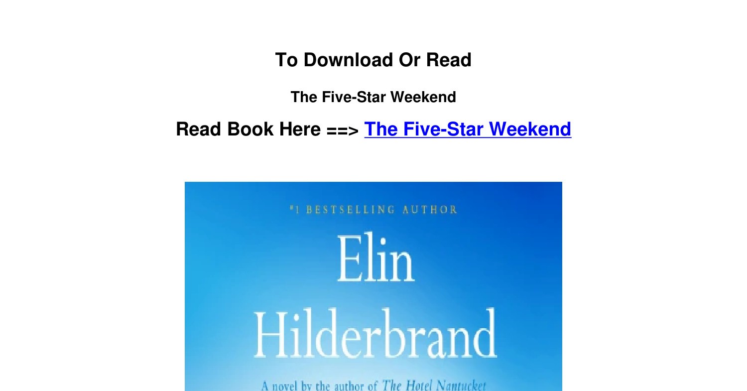 Pdf DOWNLOAD The Five Star Weekend by Elin Hilderbrand.pdf | DocDroid