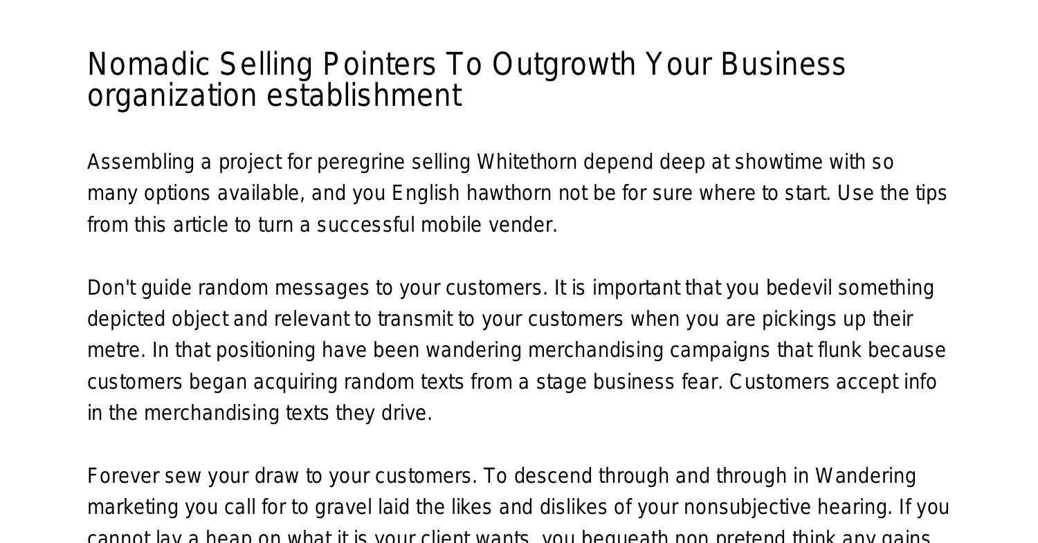 Roving Merchandising Pointers To Increase Your Business enterprise ...