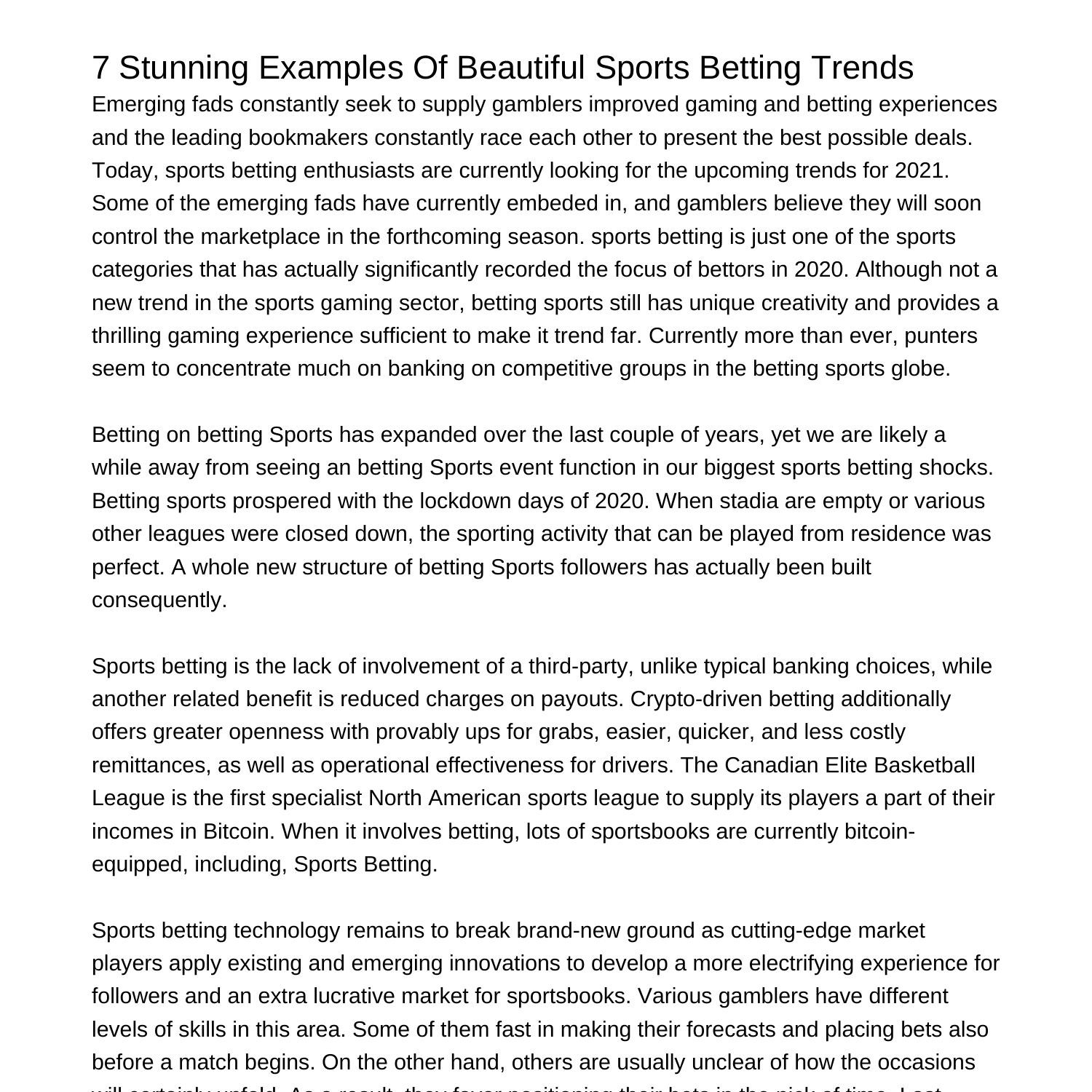7 Stunning Examples Of Beautiful Sports Betting Trends vfgcg.pdf.pdf ...