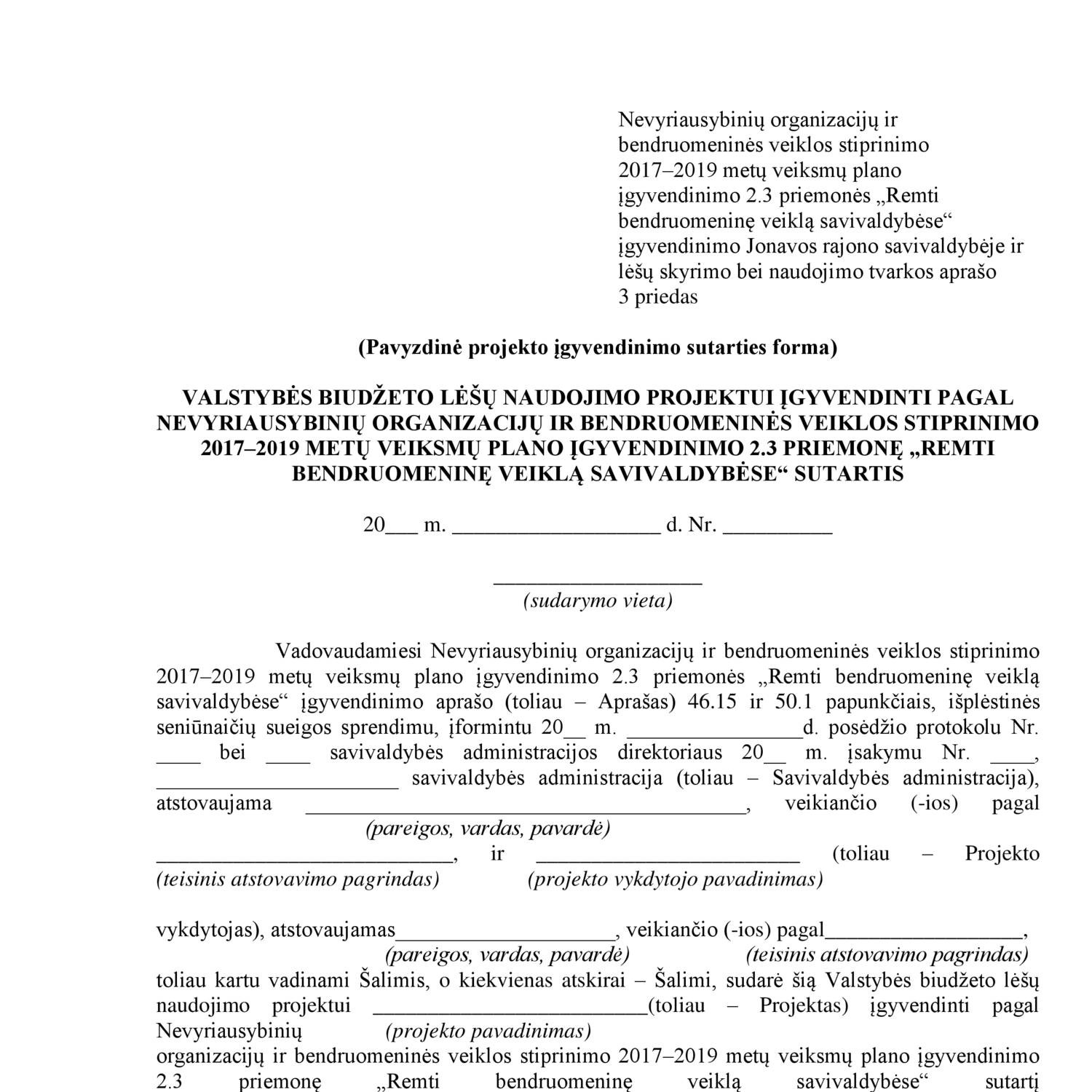 4 priedas Pavyzdinė projekto įgyvendinimo sutarties forma.doc | DocDroid