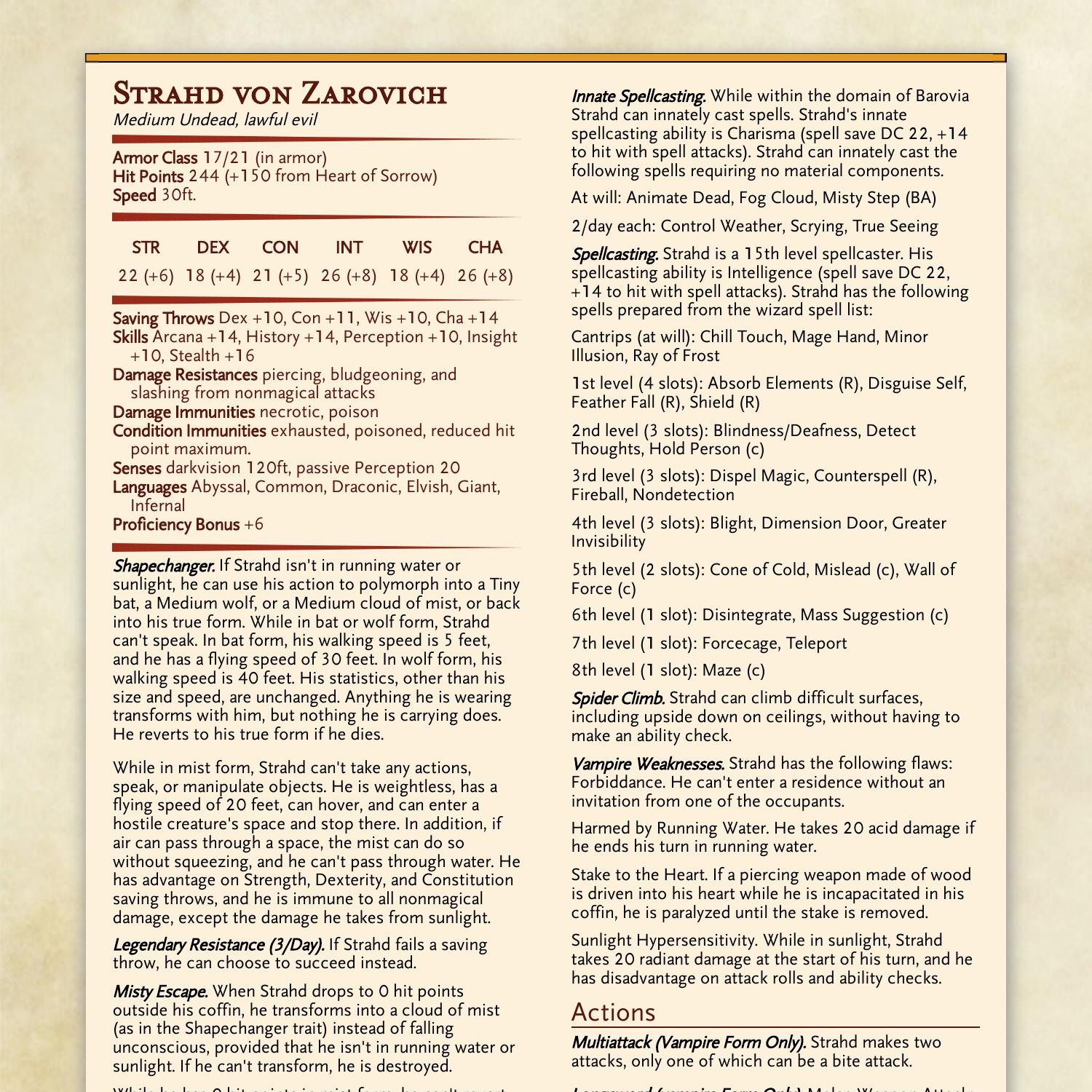 Lich Strahd Stat Block By Cytheran97 On DeviantArt, 44% OFF