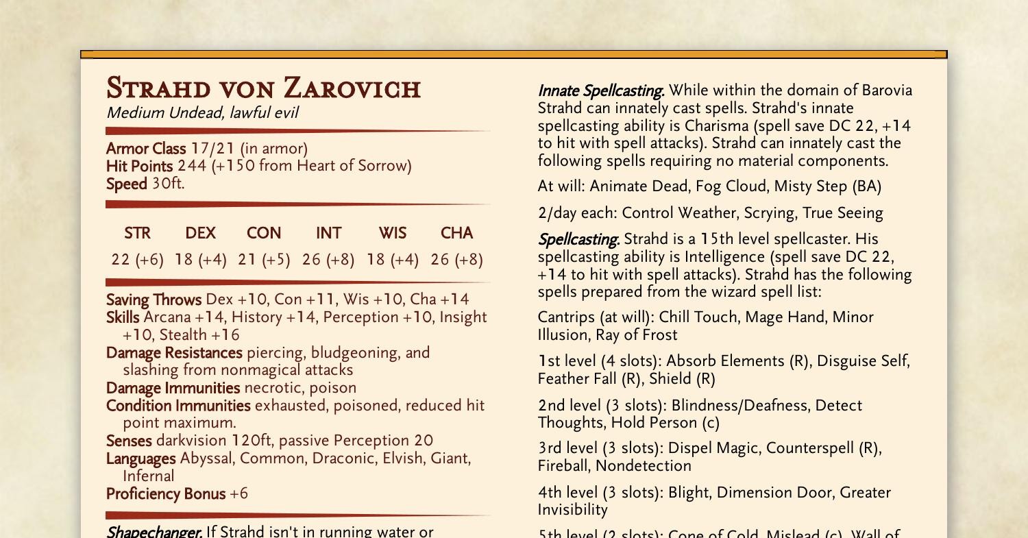Strahd von Zarovich - The Homebrewery.pdf | DocDroid