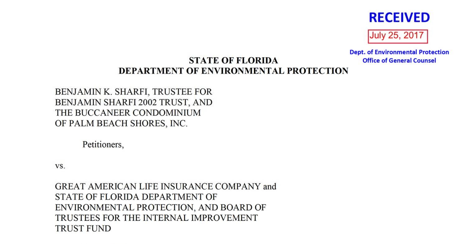Sharfi%2c Benjamin%2c Trustee%2c et al vs. DEP & Great American%2c et ...