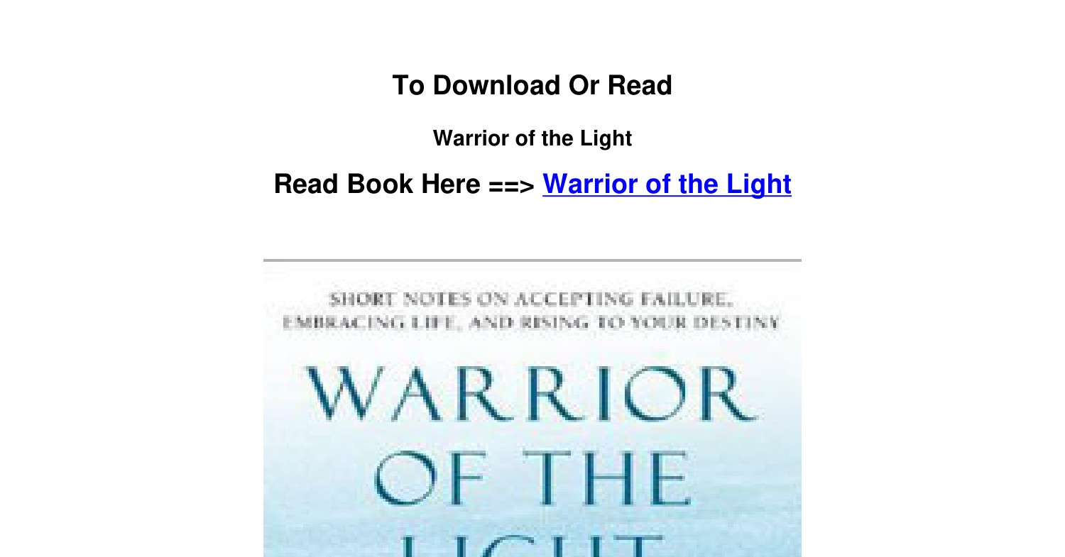 PDF DOWNLOAD Warrior of the Light by Paulo Coelho.pdf | DocDroid