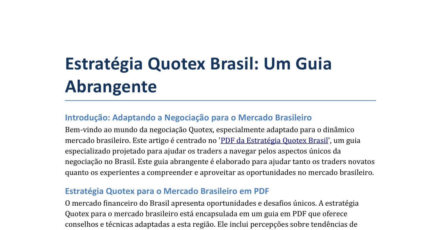 Estrategia Quotex Brasil Um Guia Abrangente.pdf | DocDroid