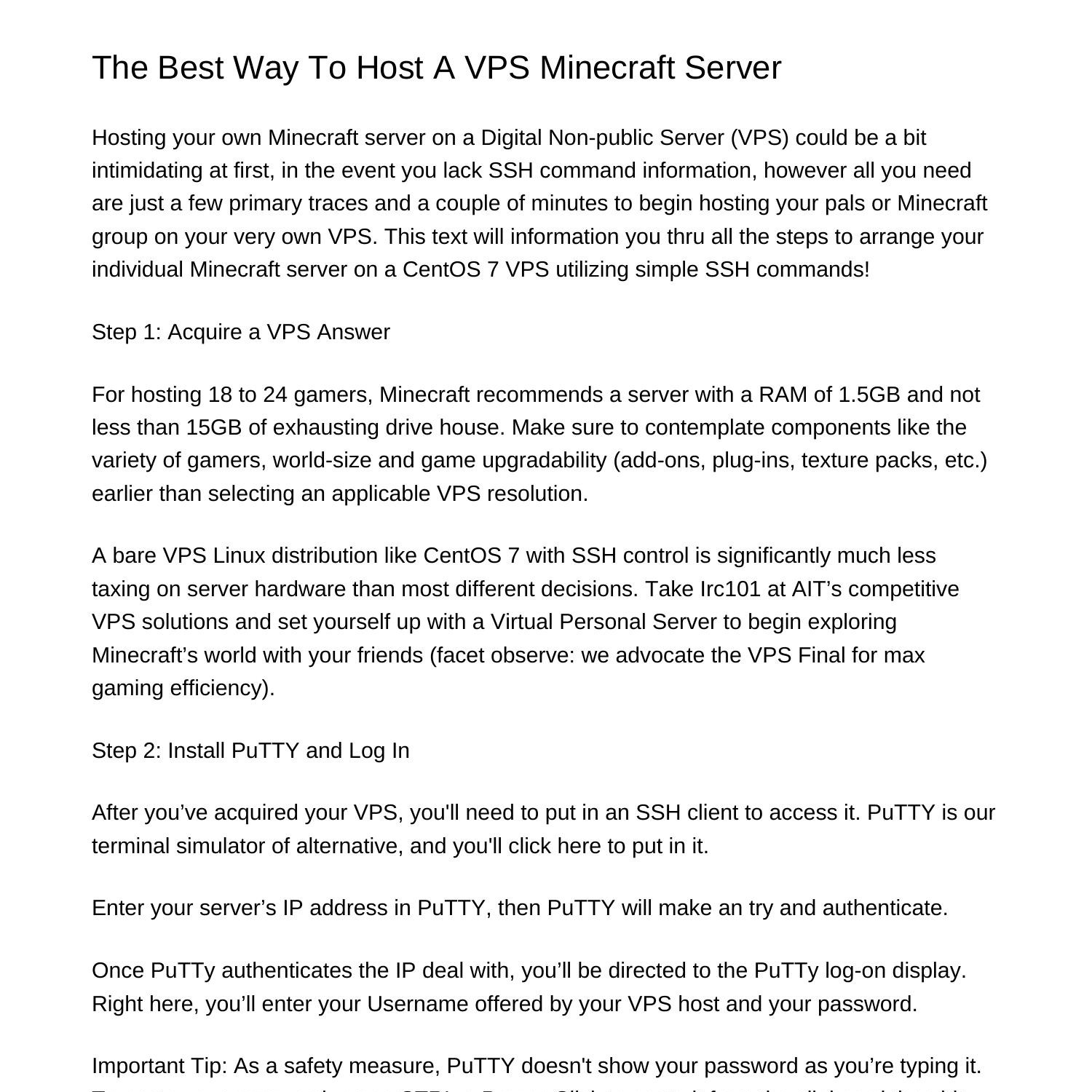 Methods To Host A VPS Minecraft Servervljrs.pdf.pdf | DocDroid