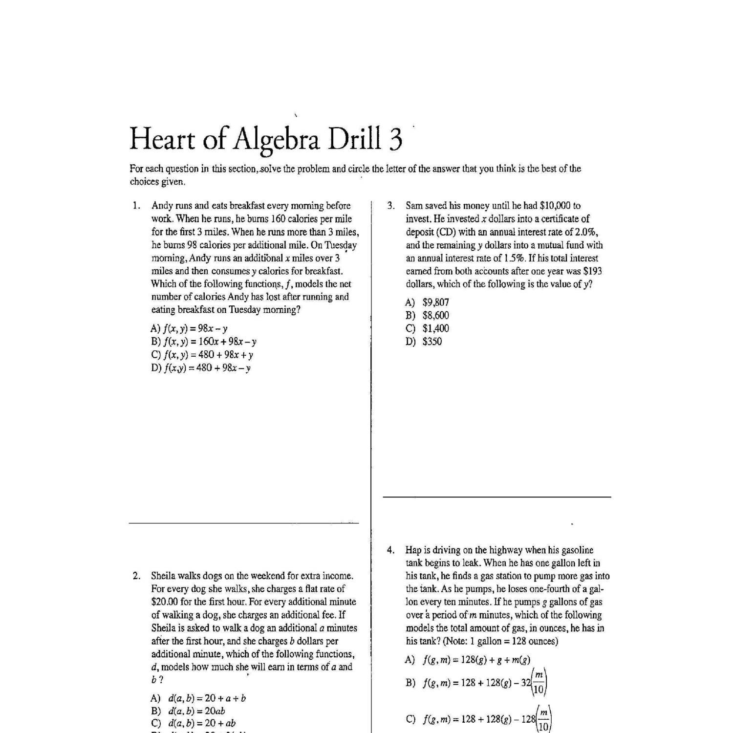 SAT Heart of Algebra Practice Test 3.pdf | DocDroid