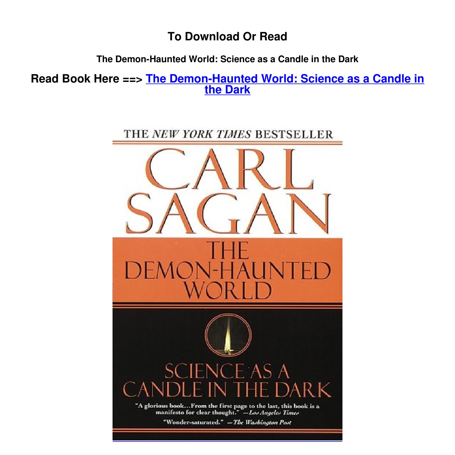 PDF download The Demon Haunted World Science as a Candle in the Dark BY Carl .pdf | DocDroid