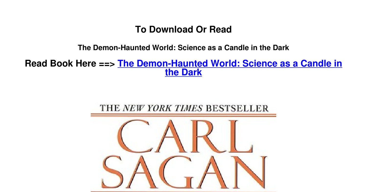 PDF download The Demon Haunted World Science as a Candle in the Dark BY Carl .pdf | DocDroid