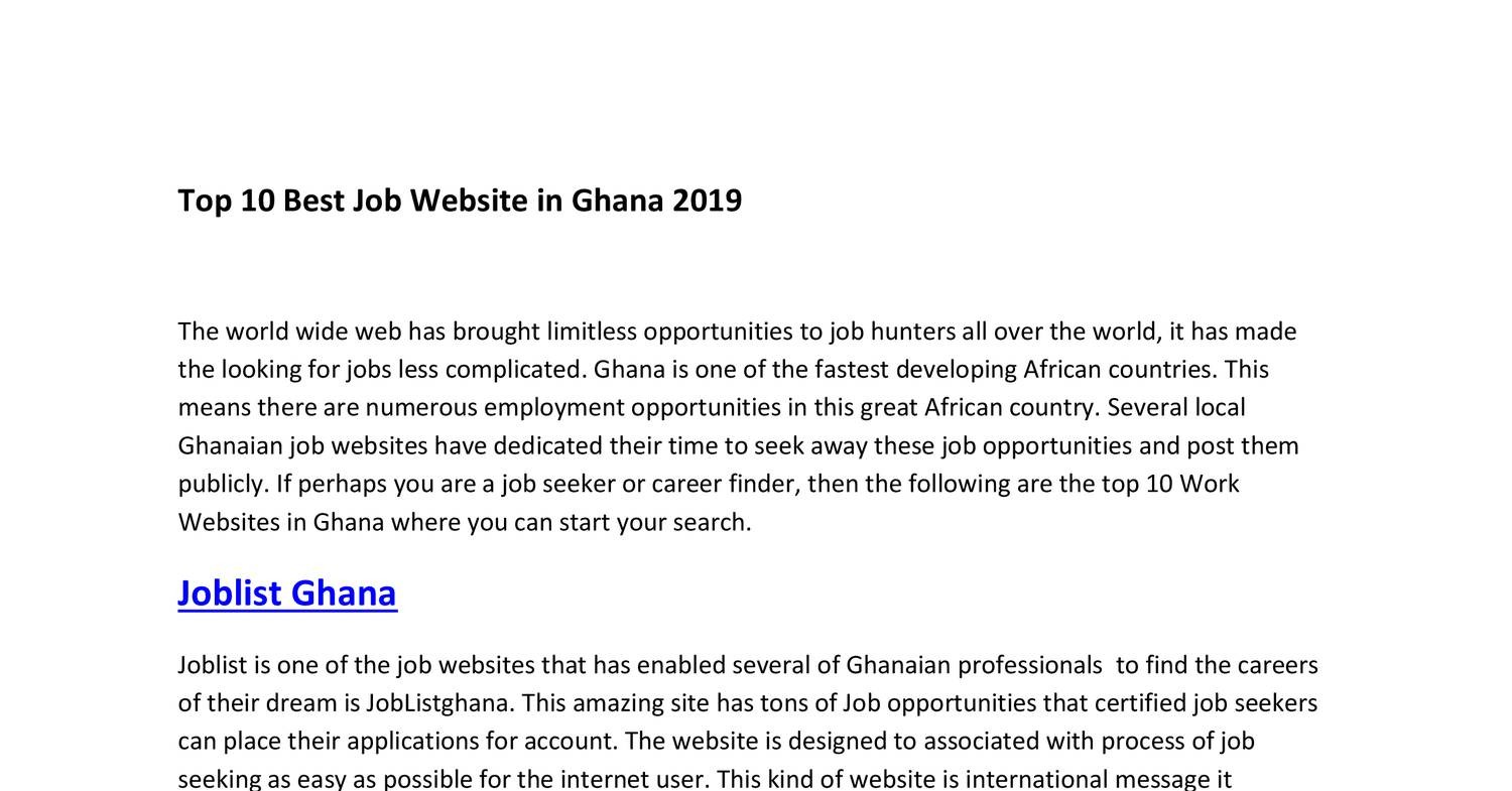 Top 10 Best Job Website in Ghana 2019.pdf | DocDroid