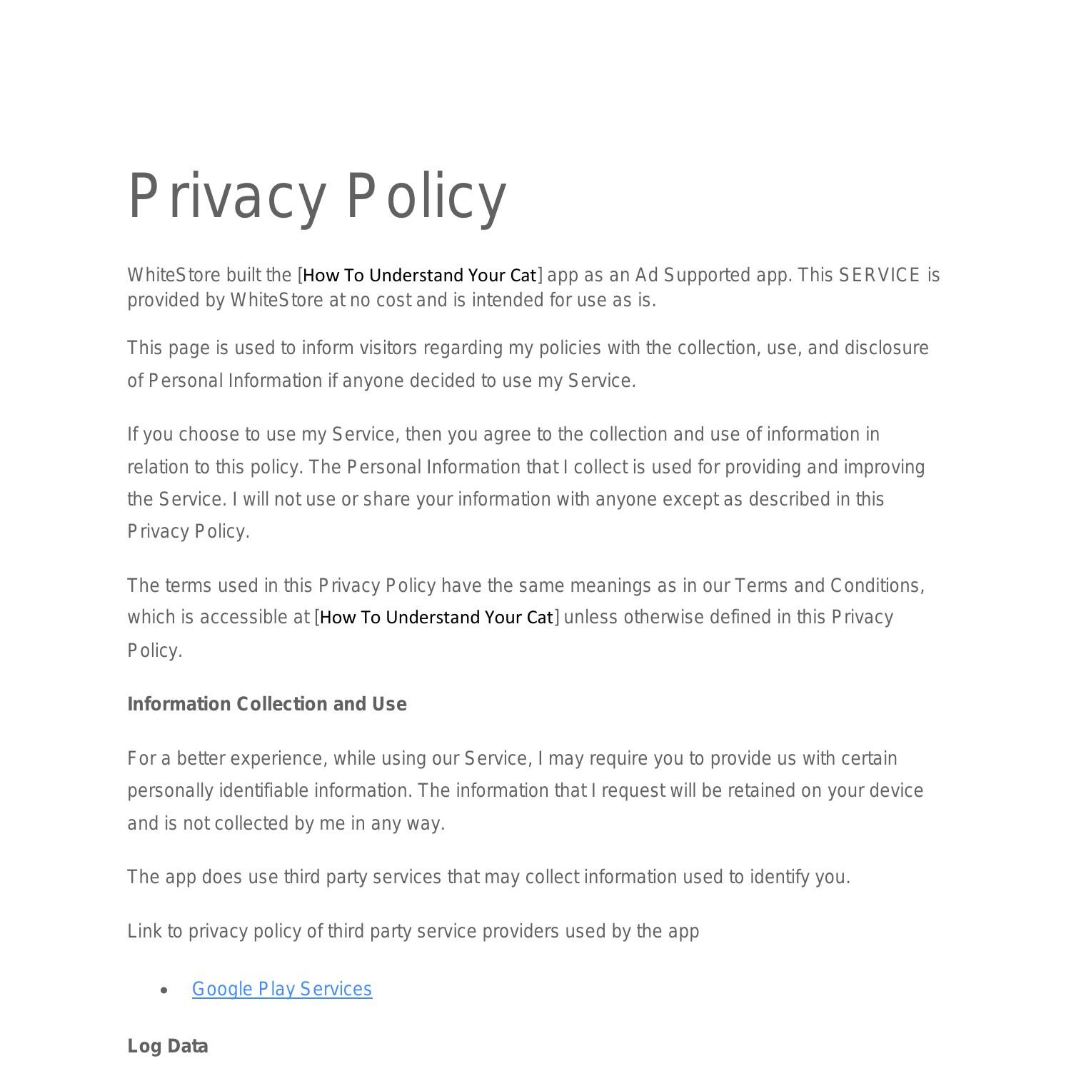 How To Understand Your Cat.Policy.docx | DocDroid