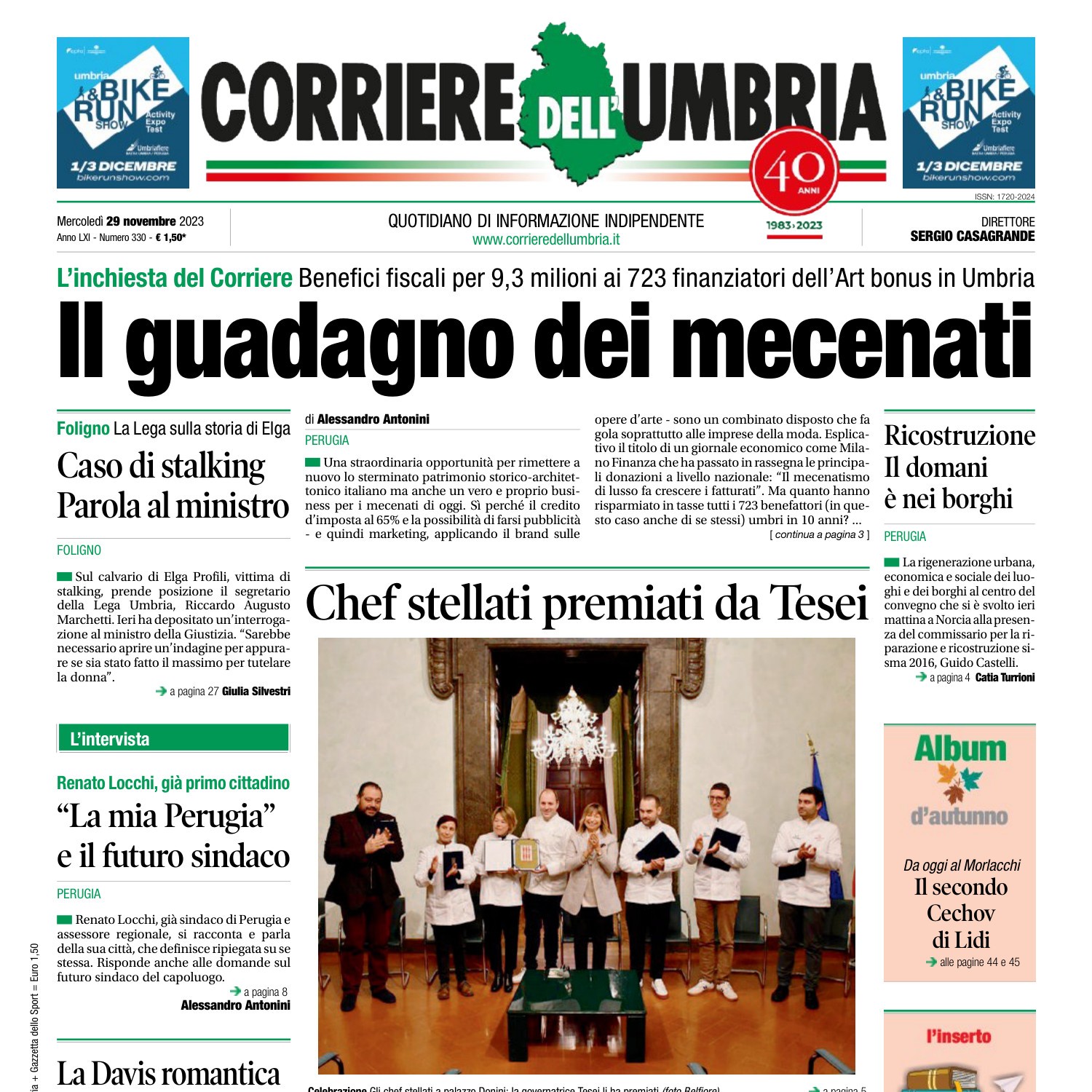 Rassegna stampa del 29 novembre 2023 prime pagine dei giornali in pdf ...