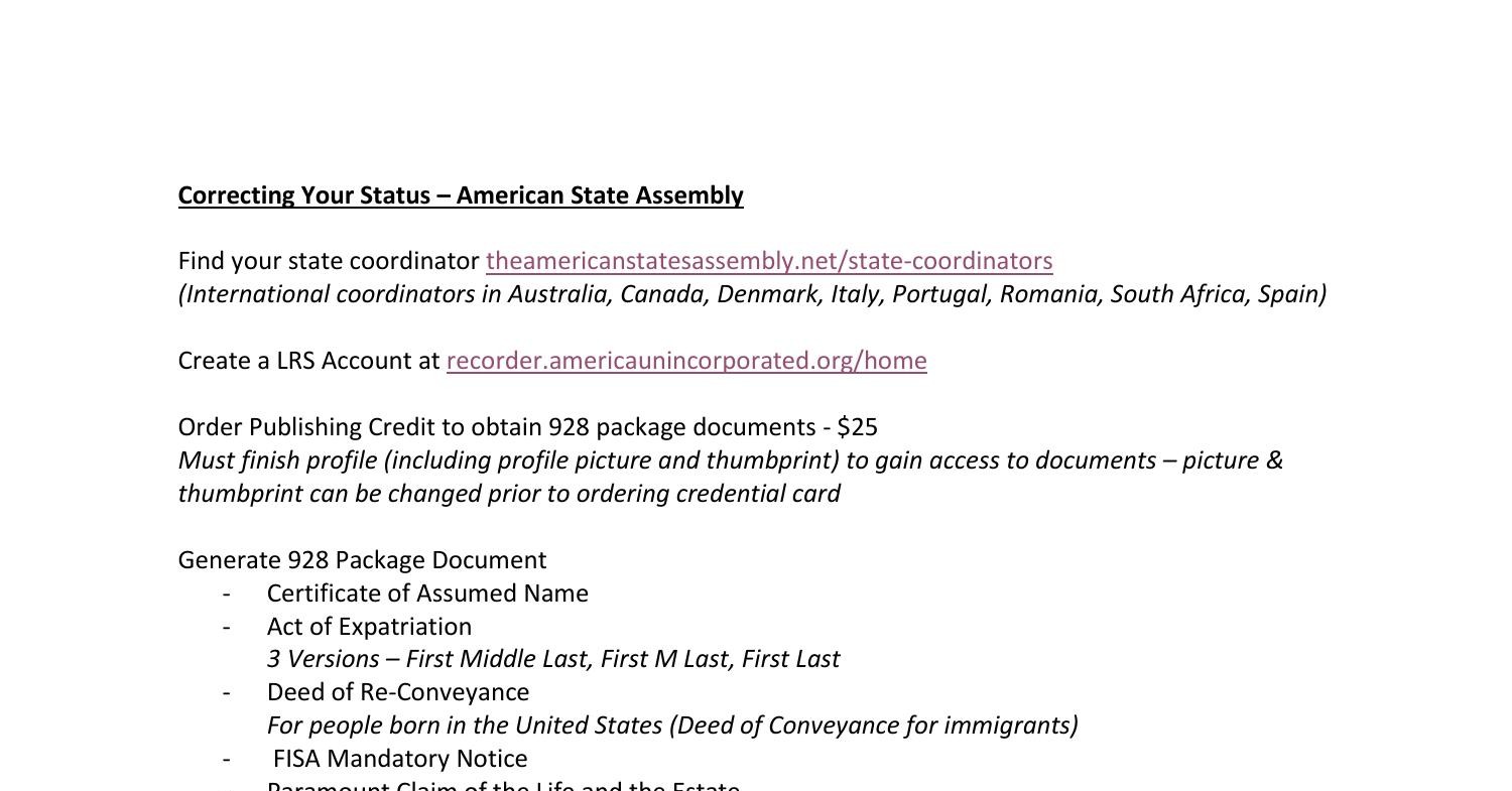 Correcting Your Status - American State Assembly.pdf | DocDroid