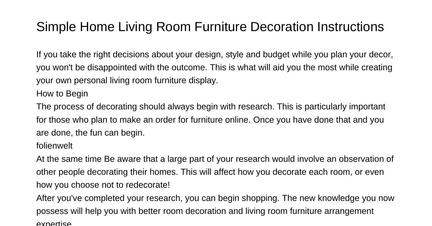 Simple Home Living Room Furniture Decoration Instructionsblknm.pdf.pdf ...