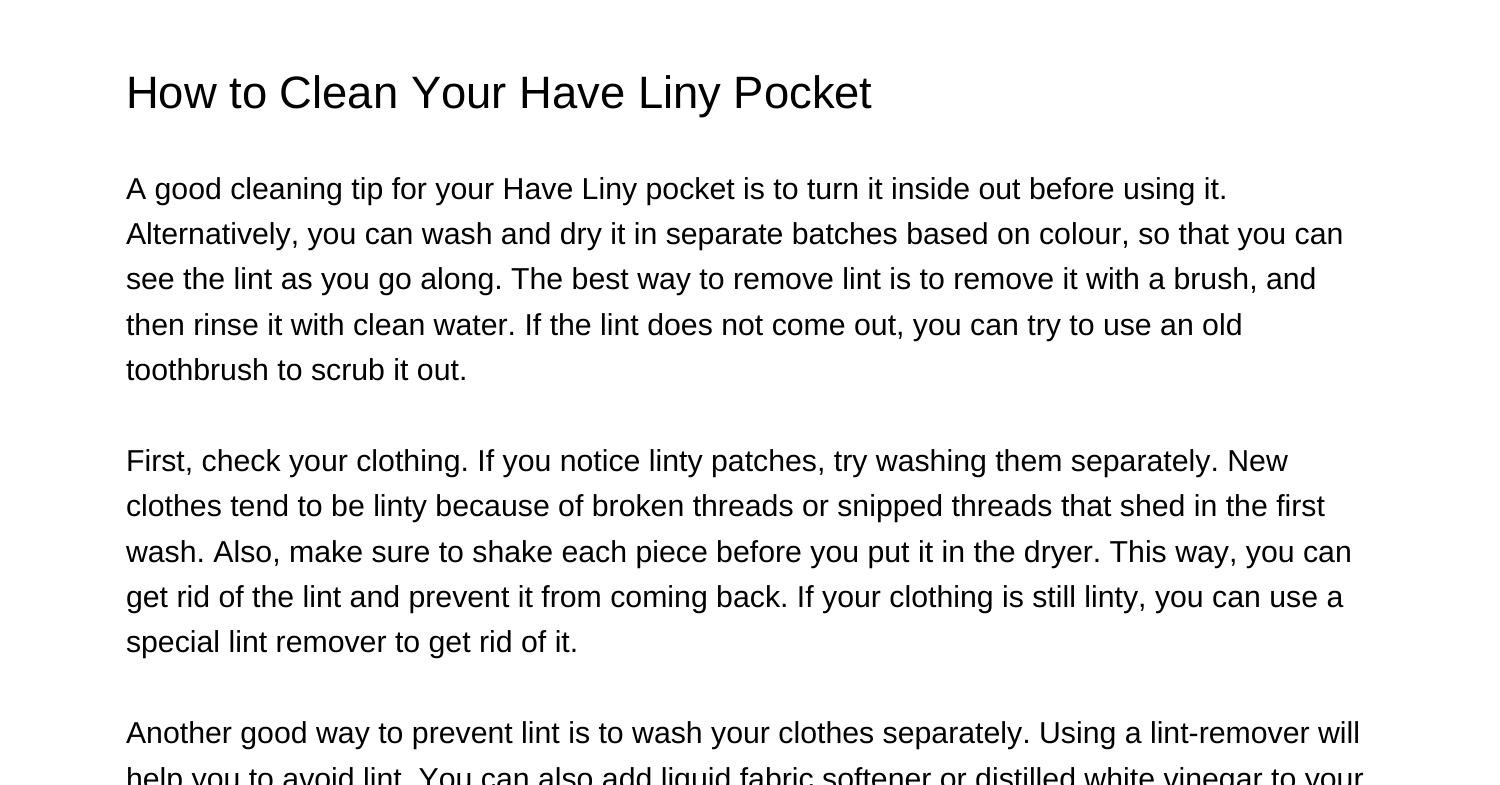 How to Clean Your Have Liny Pocketogjyh.pdf.pdf | DocDroid