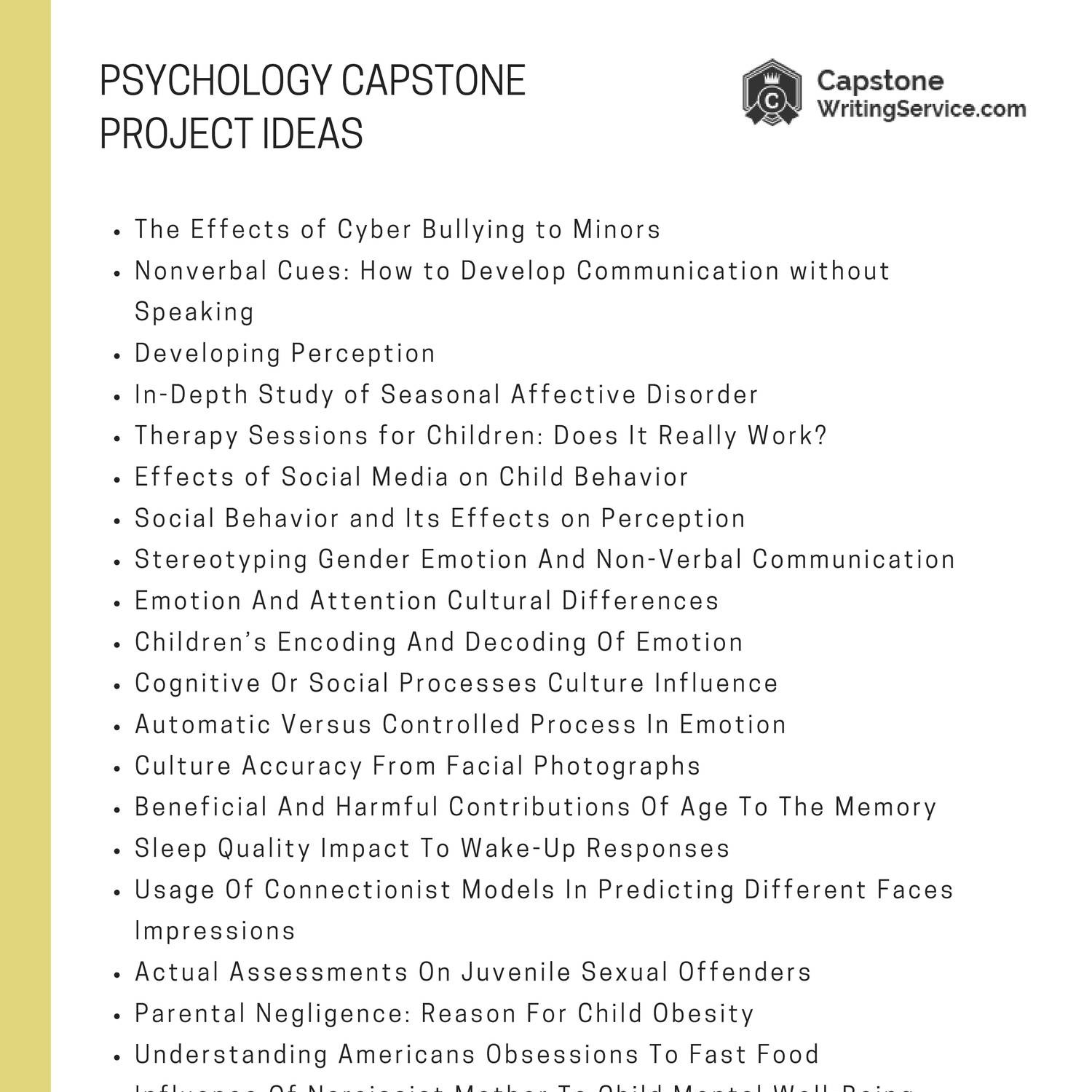 Psychology Capstone Project Ideas.pdf | DocDroid