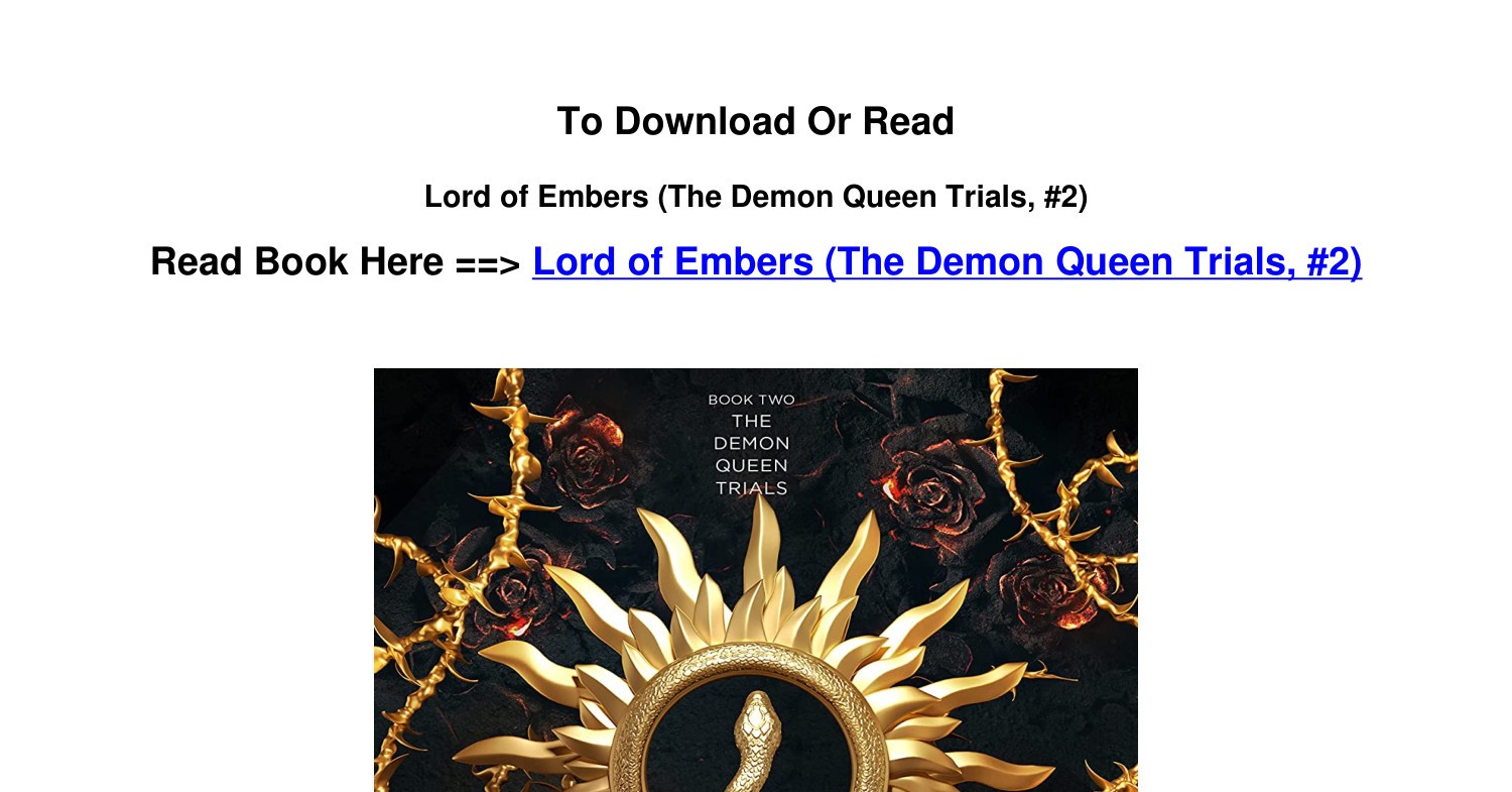download pdf Lord of Embers The Demon Queen Trials 2 by C N Crawford.pdf | DocDroid