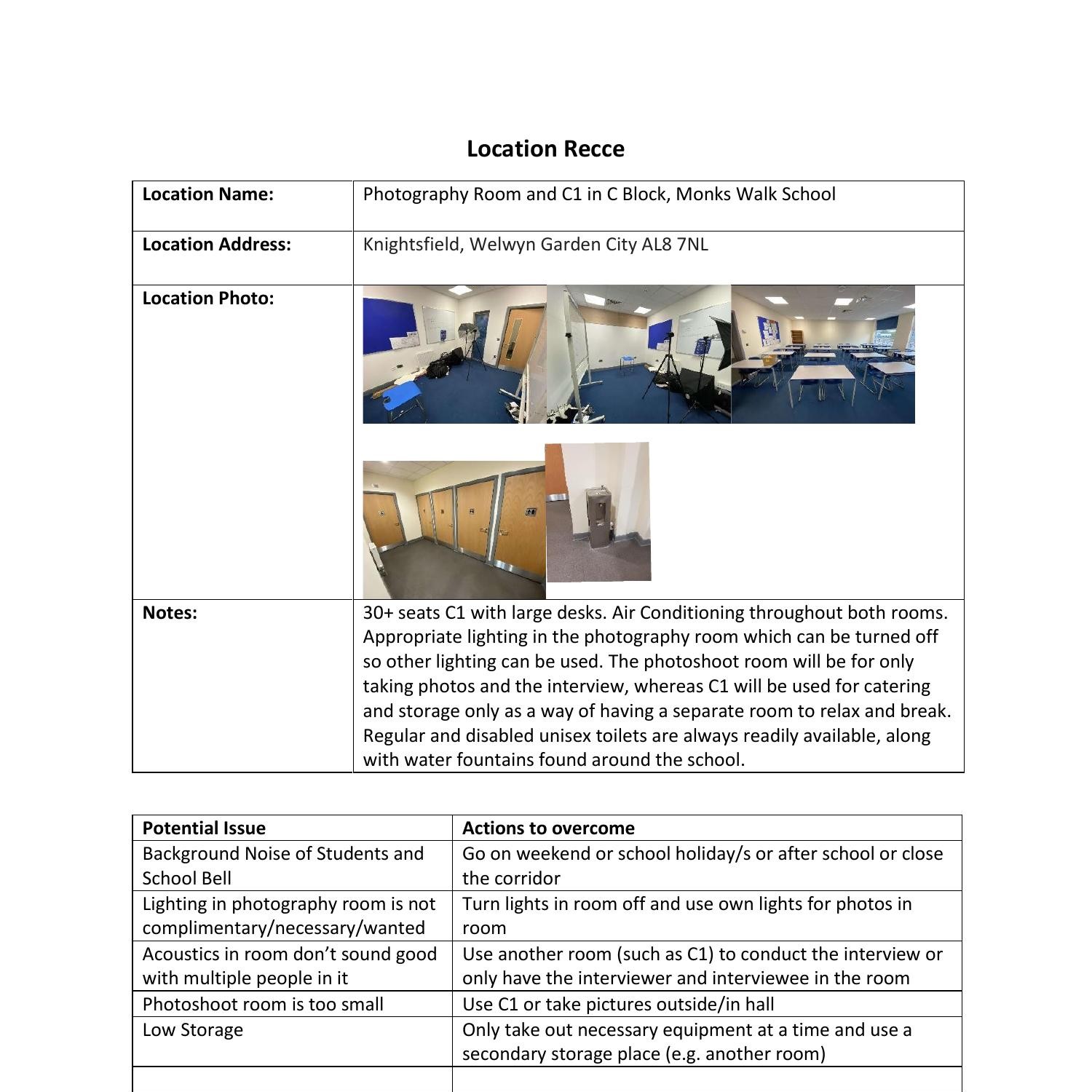 Location Recce Simple Example.docx | DocDroid