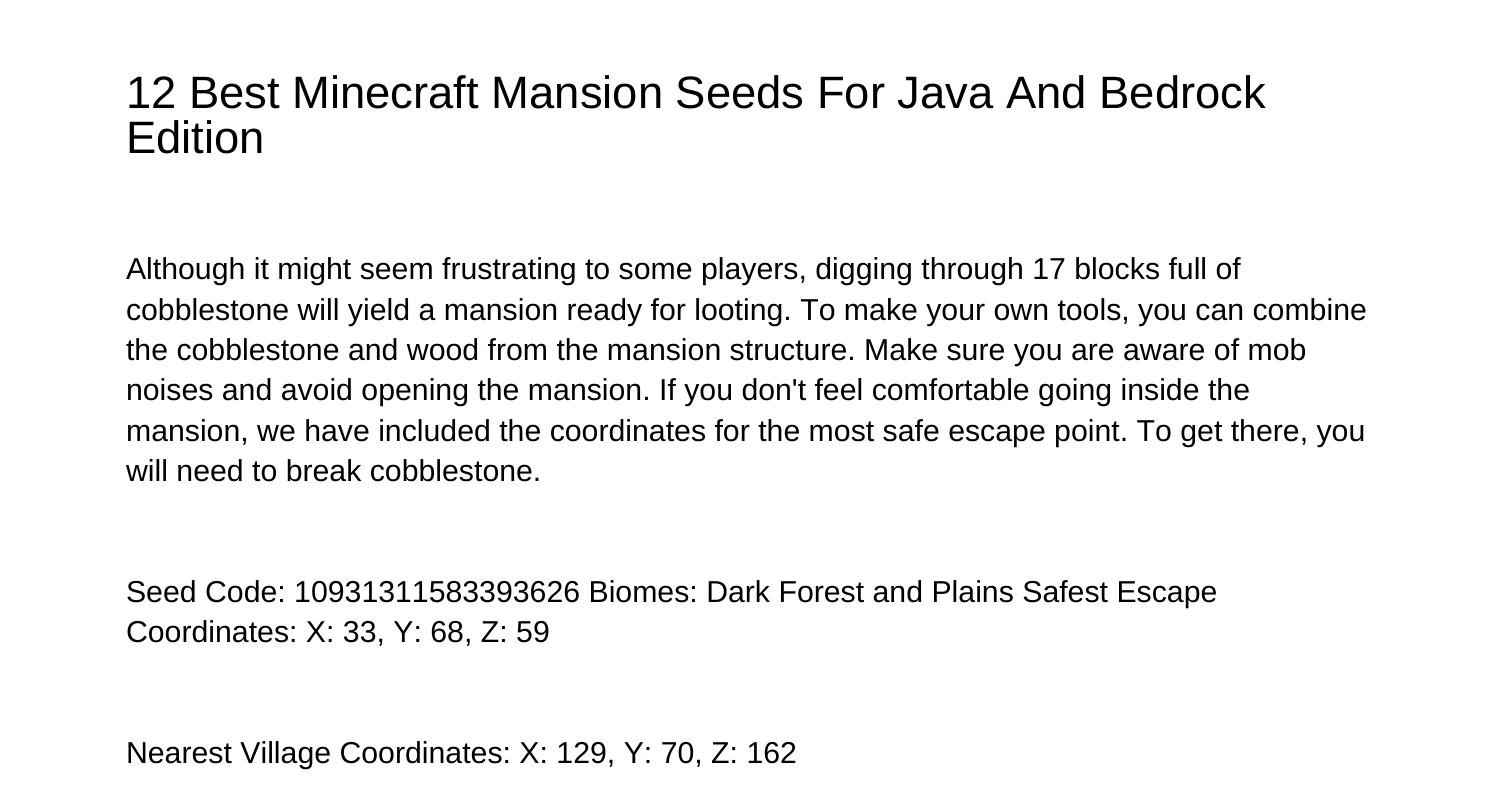 12 Best Minecraft House Seeds For Java And Bedrock Editionggplj.pdf.pdf ...