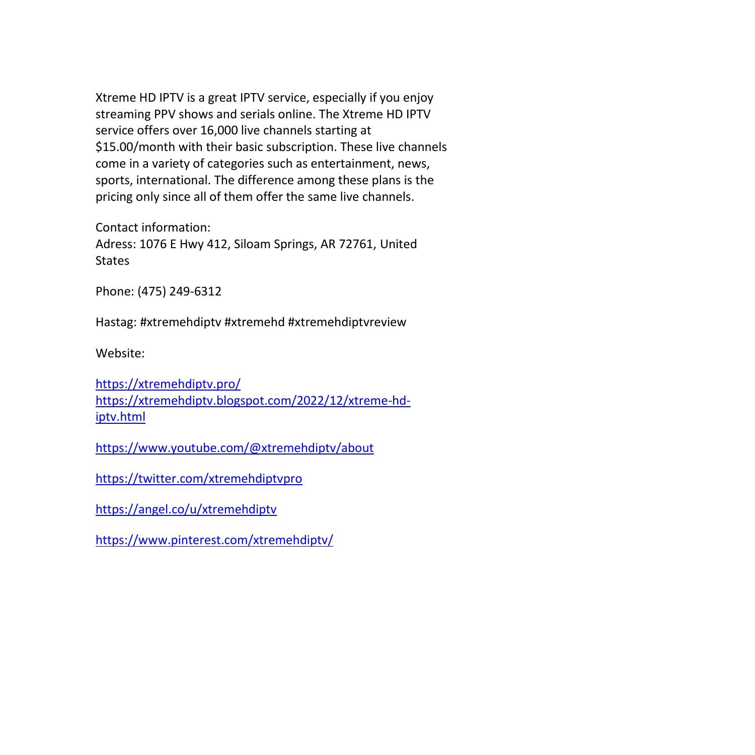 Xtreme HD IPTV.docx | DocDroid