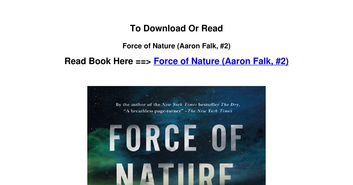 ePub download Force of Nature Aaron Falk 2 by Jane Harper.pdf | DocDroid
