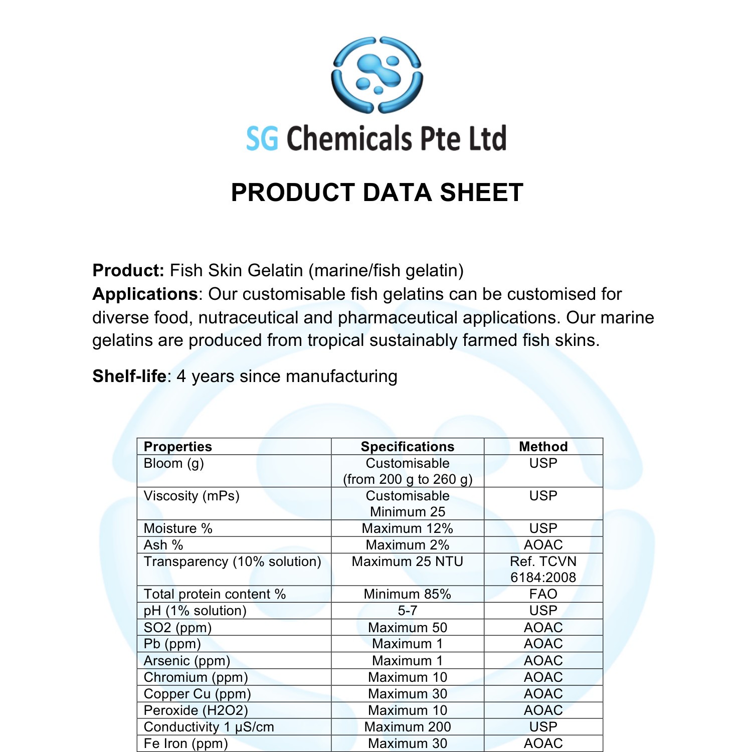 SGC fish gelatin specs.pdf | DocDroid