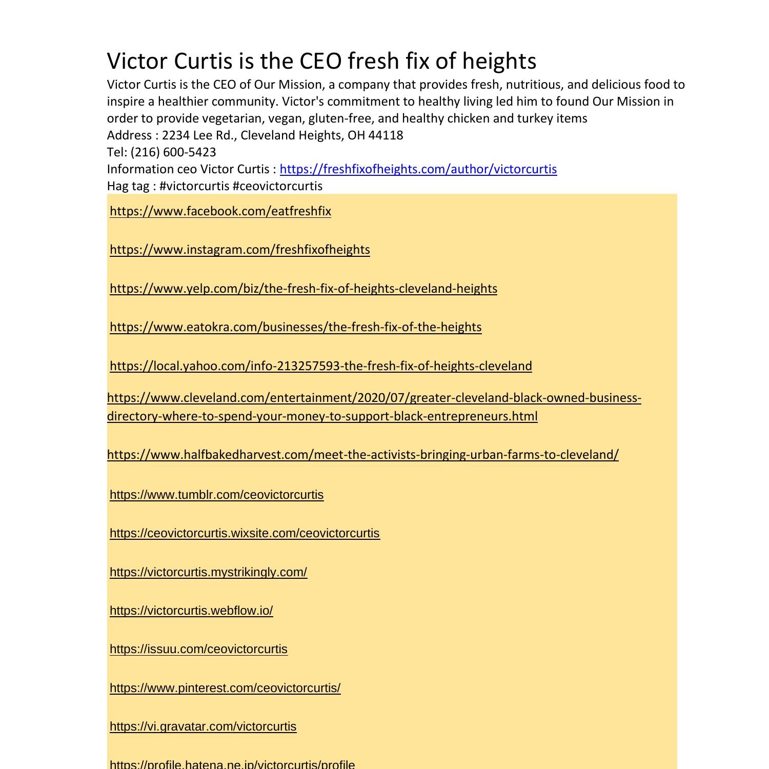 Victor Curtis is the CEO fresh fix of heights.docx | DocDroid