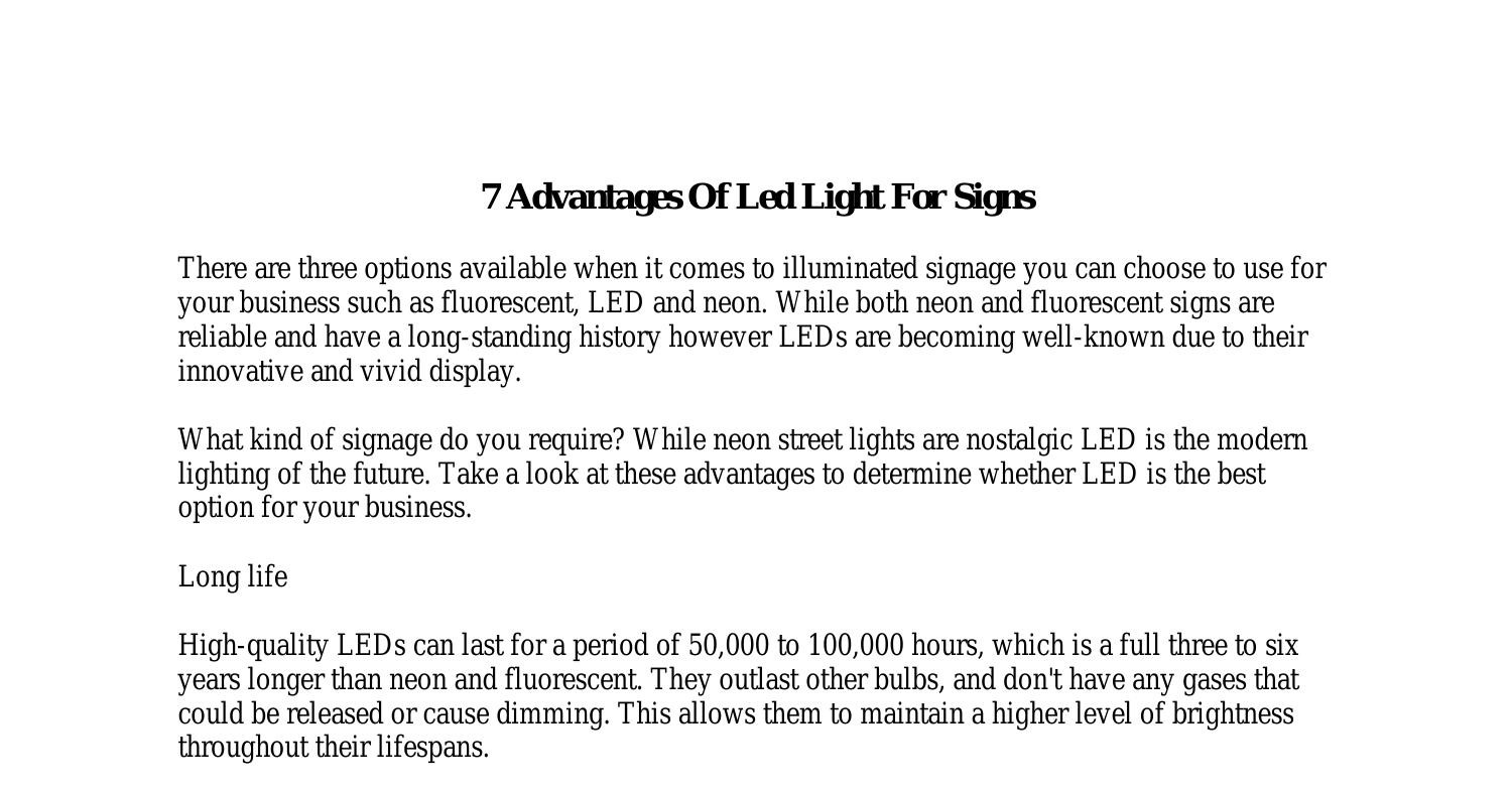 7 Advantages Of Led Light For Signs.pdf | DocDroid