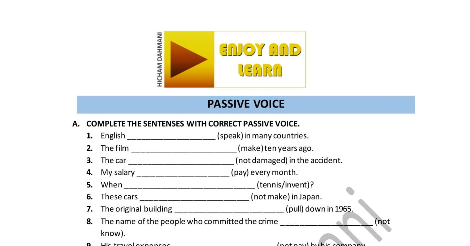 PASSIVE VOICE - EXERCISES.pdf | DocDroid
