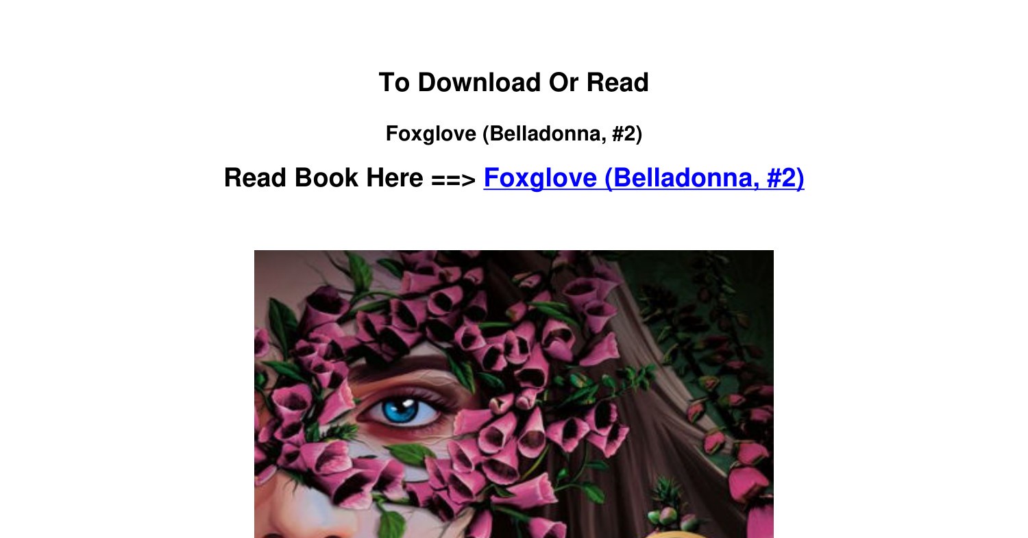 EPUB download Foxglove Belladonna 2 BY Adalyn Grace.pdf | DocDroid