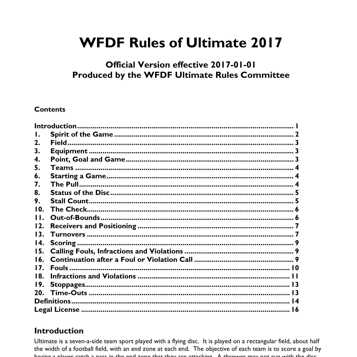 wfdf_rules_of_ultimate_2017.pdf | DocDroid