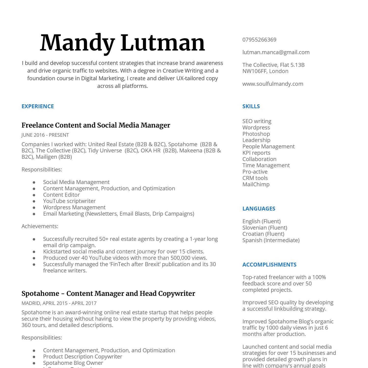 Mandy Lutman CV.pdf | DocDroid