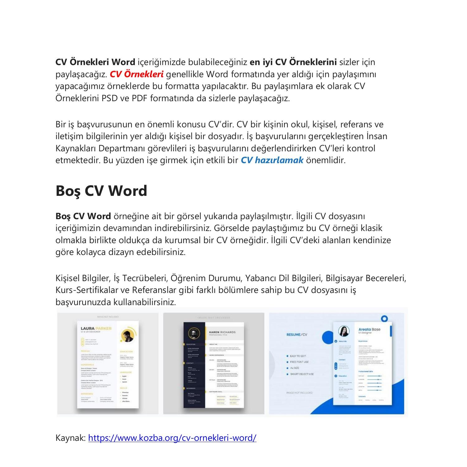 CV Ornekleri Word.docx | DocDroid