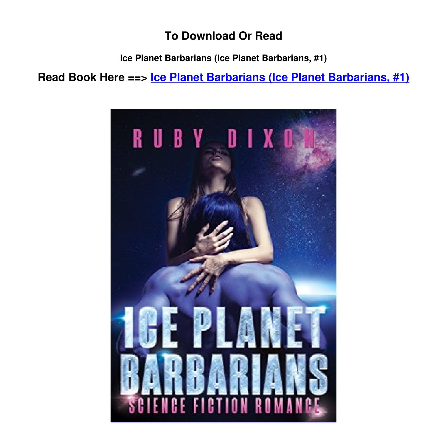 DOWNLOAD Pdf Ice Planet Barbarians Ice Planet Barbarians 1 By Ruby Dixon.pdf | DocDroid