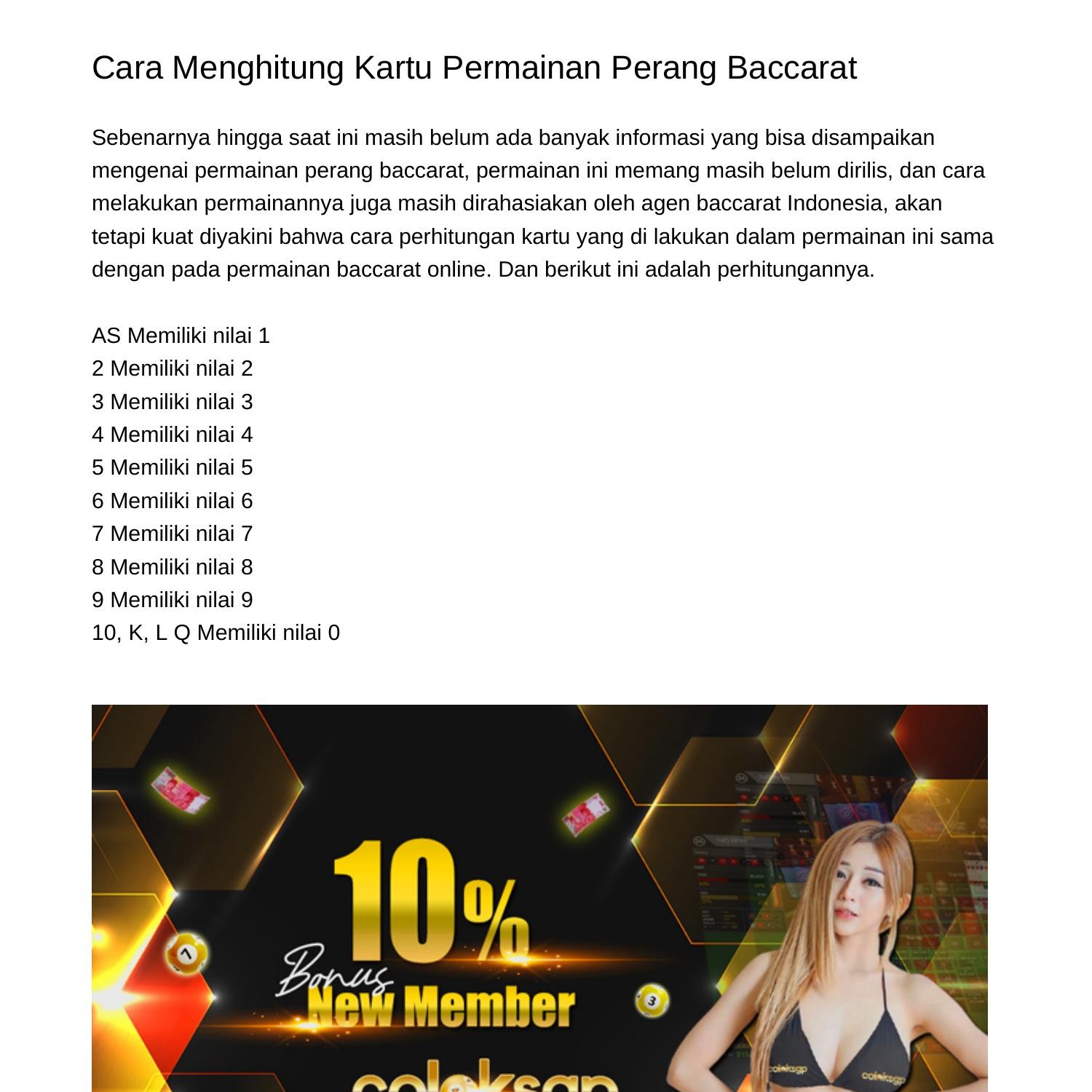 Cara Menghitung Kartu Permainan Perang Baccaratojihj.pdf.pdf | DocDroid