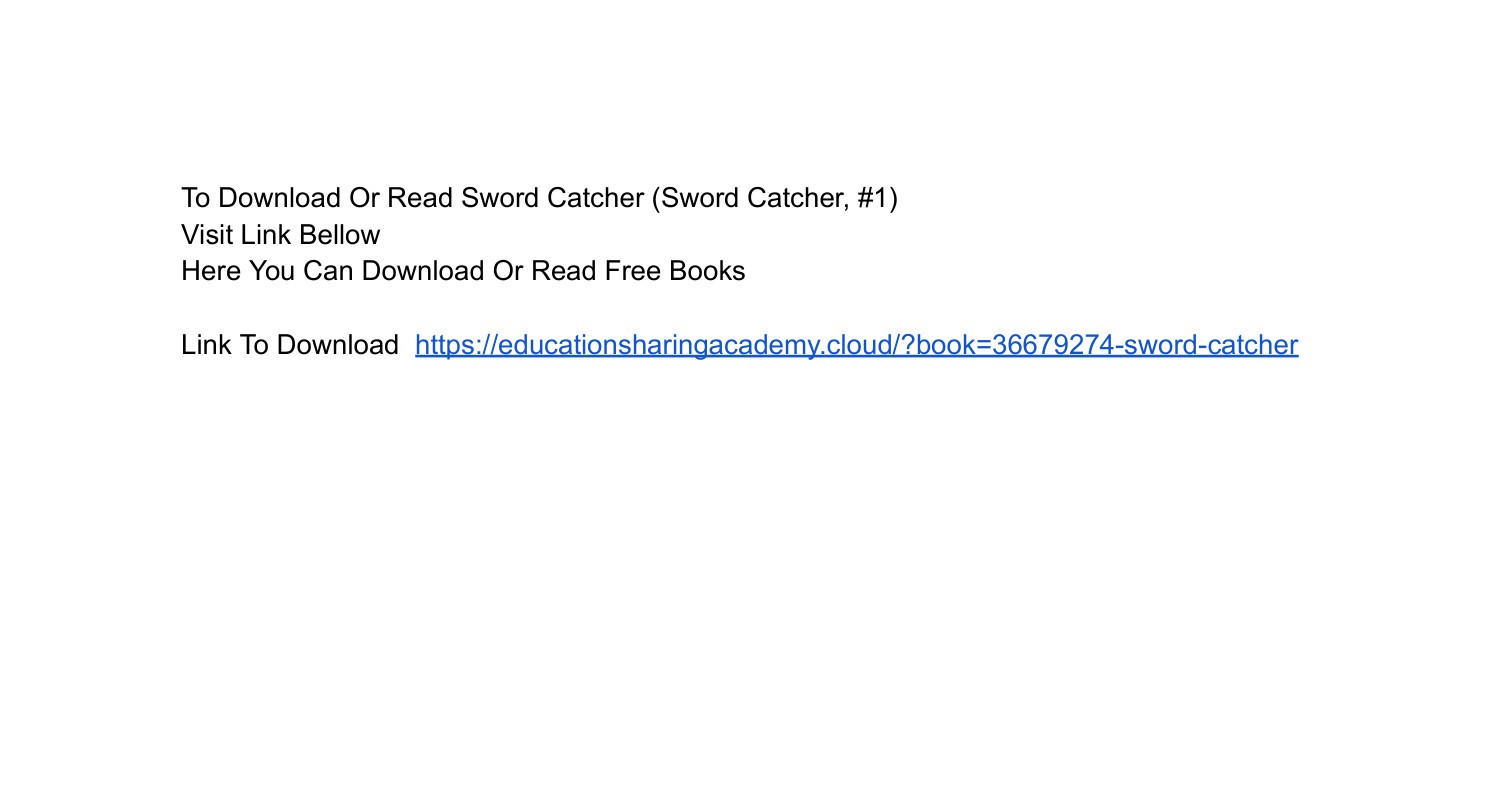 [PDF] DOWNLOAD Sword Catcher (Sword Catcher, #1) BY _ Cassandra Clare ...