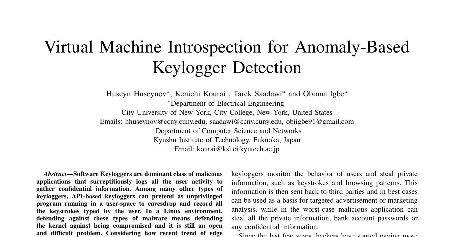 Virtual Machine Introspection for Anomaly-Based Keylogger Detection.pdf | DocDroid