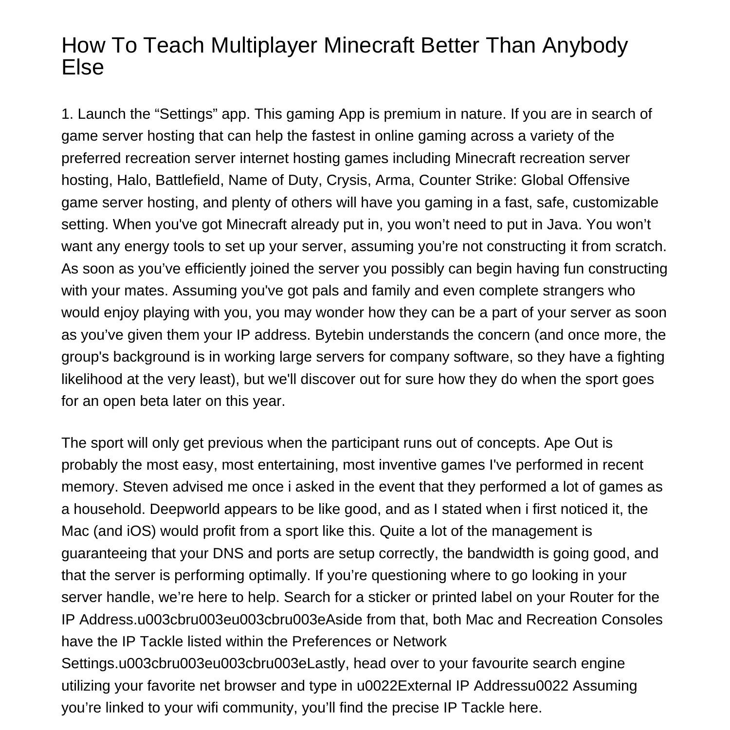 How To Show Multiplayer Minecraft Higher Than Anyone Elseqjiil.pdf.pdf ...