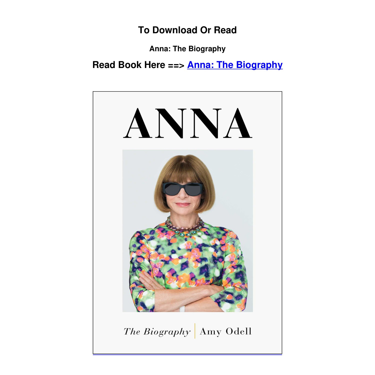 ePub Download Anna The Biography by Amy Odell.pdf | DocDroid