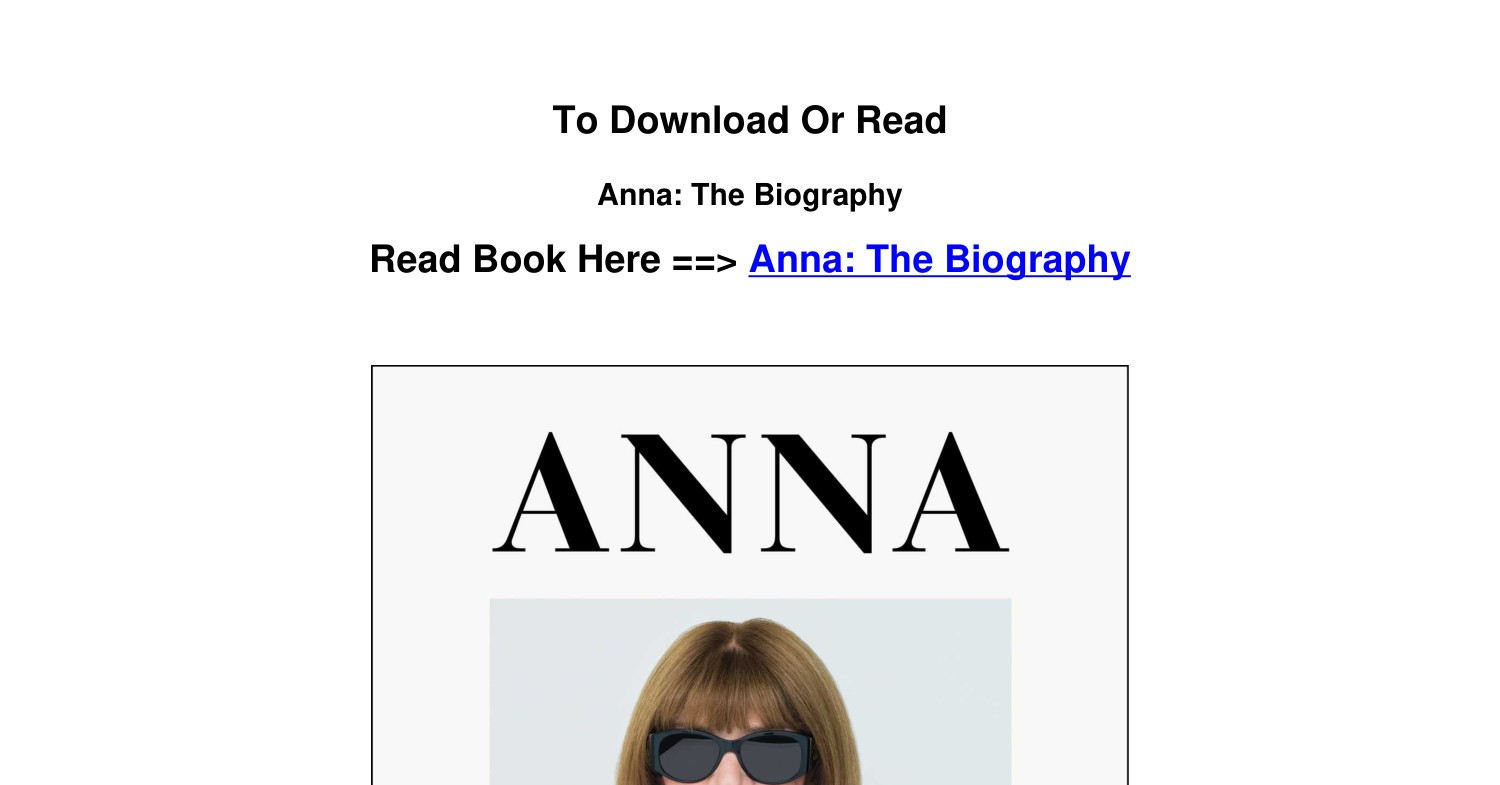 ePub Download Anna The Biography by Amy Odell.pdf | DocDroid