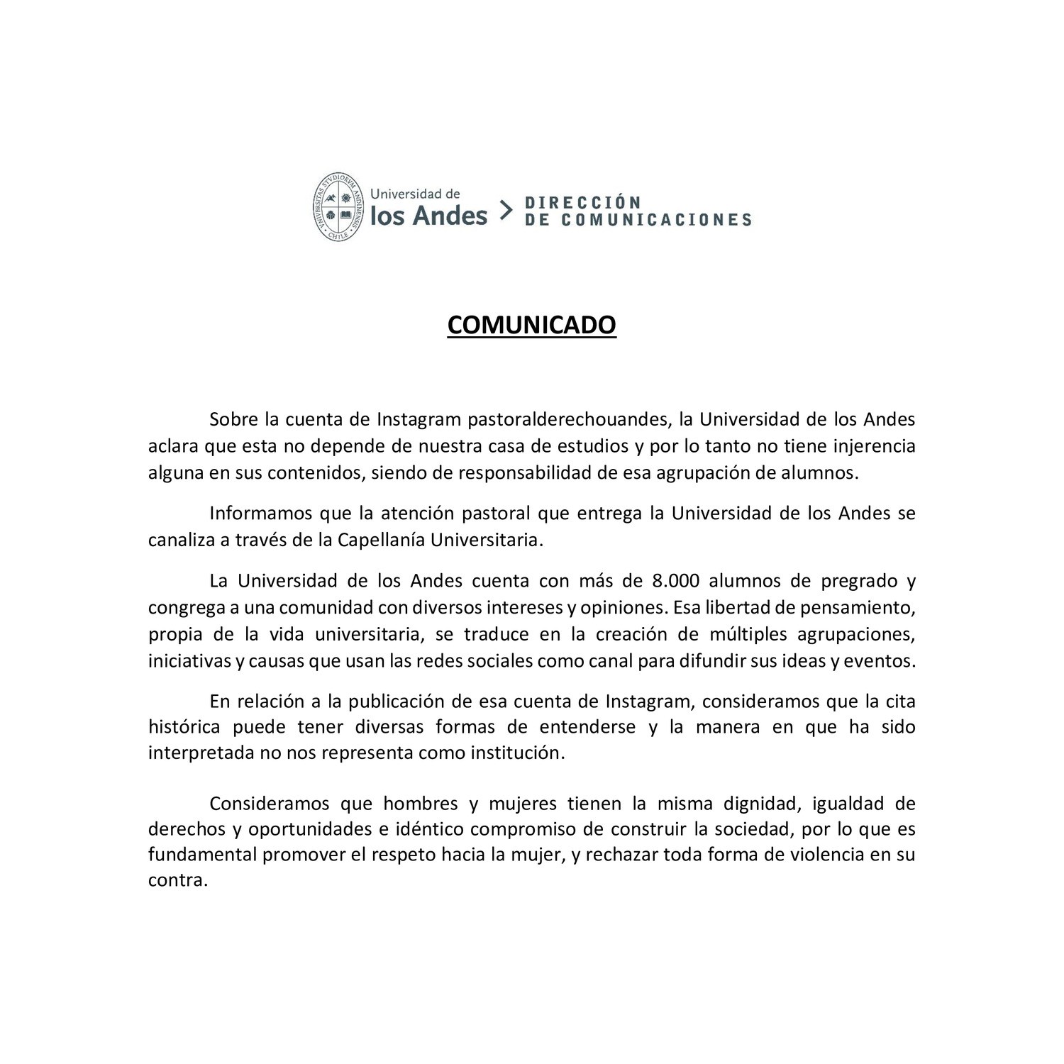 Comunicado Universidad de los Andes.pdf | DocDroid