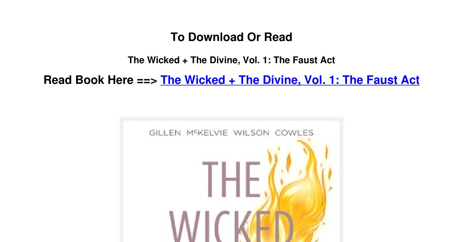 EPUB Download The Wicked The Divine Vol 1 The Faust Act By Kieron Gillen.pdf | DocDroid