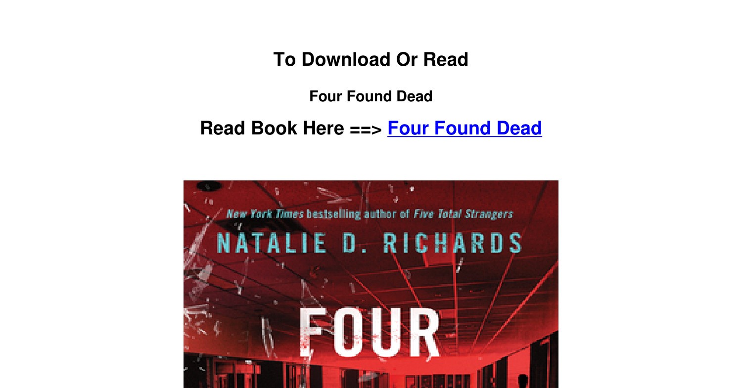 download pdf Four Found Dead by Natalie D Richards.pdf | DocDroid