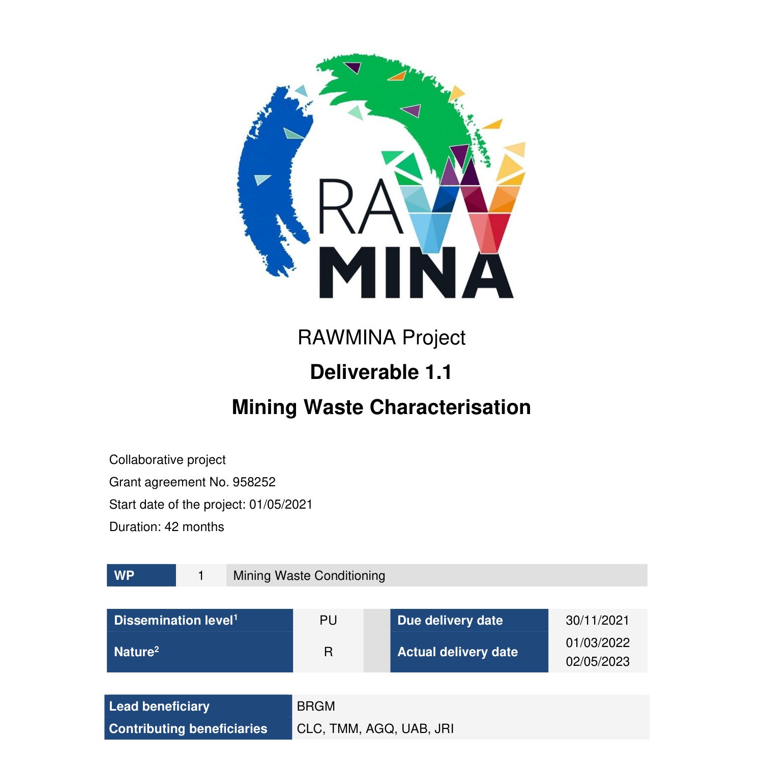 RAWMINA_D1.1_Mining waste characterization.pdf | DocDroid