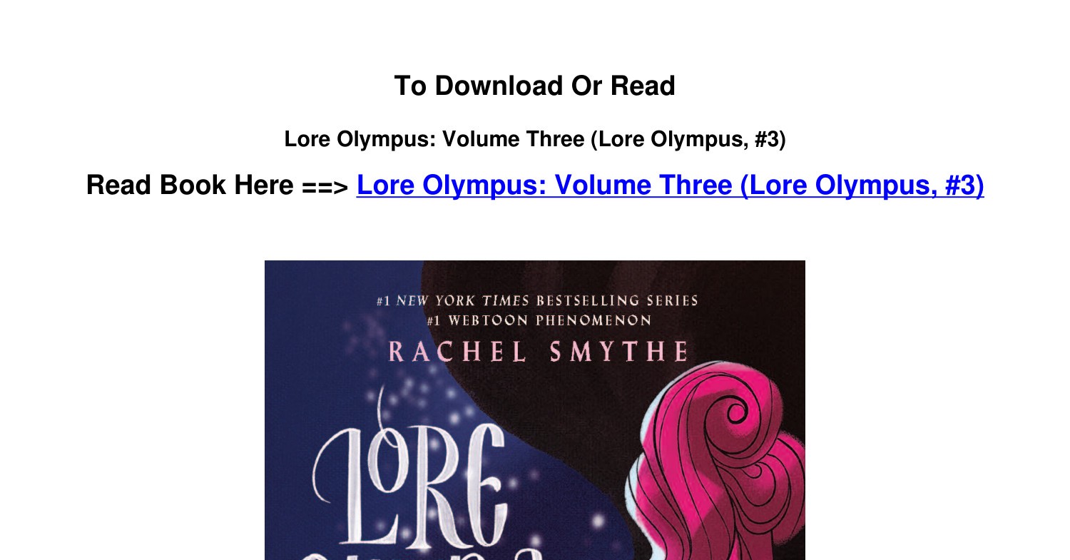 EPUB Download Lore Olympus Volume Three Lore Olympus 3 By Rachel Smythe.pdf | DocDroid