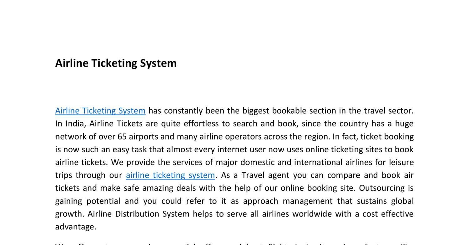 Airline Ticketing System.pdf | DocDroid